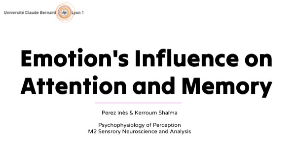 Emotions on attention & memory