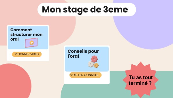 Stage de 3e (oral / rapport de stage)