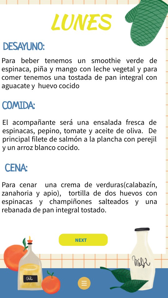 MENÚ SEMANAL MÓVIL | Genially