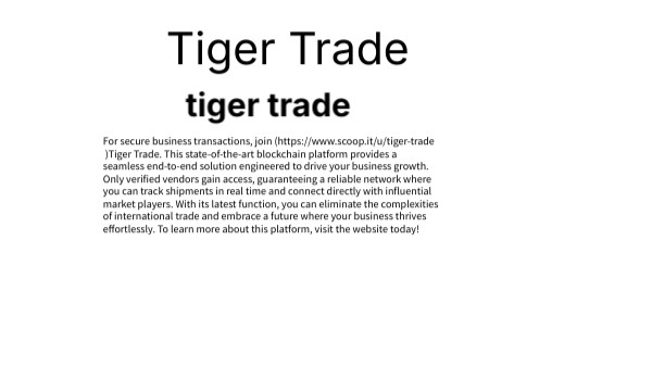 Tiger Trade