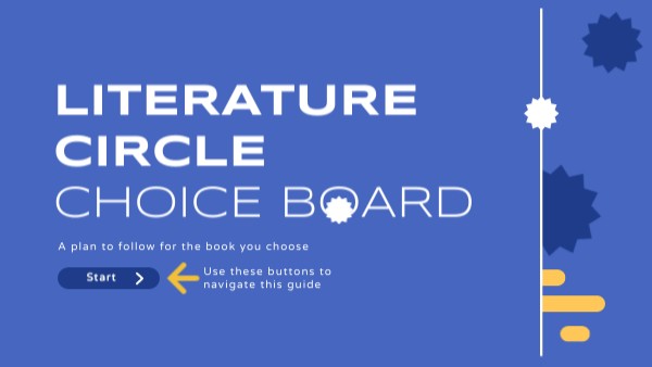 Literature Circle Choice Board
