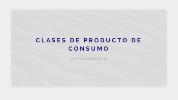 Clases de producto de consumo.