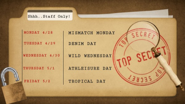 Secret Staff Spirit Week