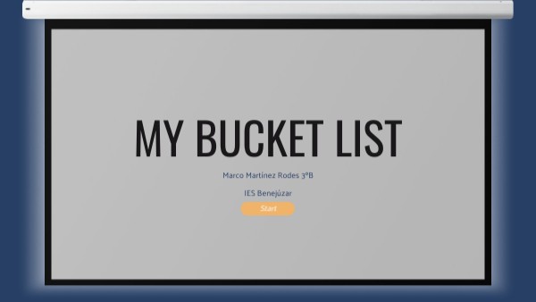 My bucket list