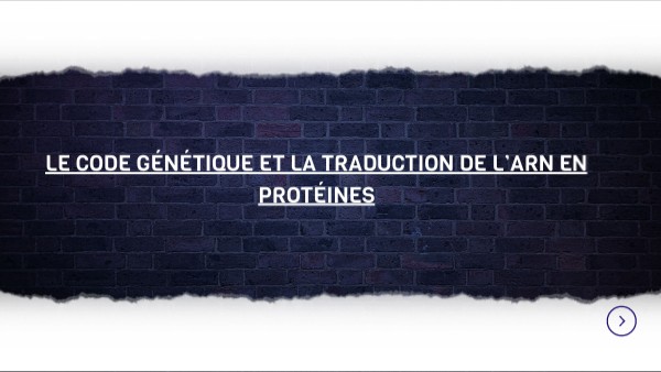 Le code génétique et la traduction de l'ARN | Genially