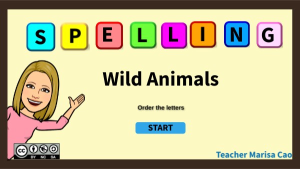 Wild Animals: Spelling Game