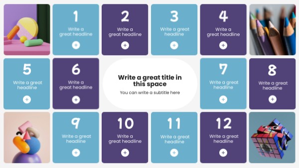 Two-colors Squares List | Genially