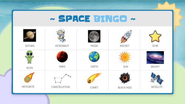 SPACE BINGO