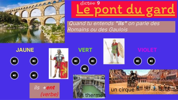 dictée 9 Le pont du Gard C.CLAUDEL CE2 | Genially