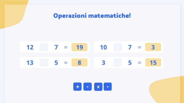 OPERAZIONI MATEMATICA TERZA ELEMENTARE