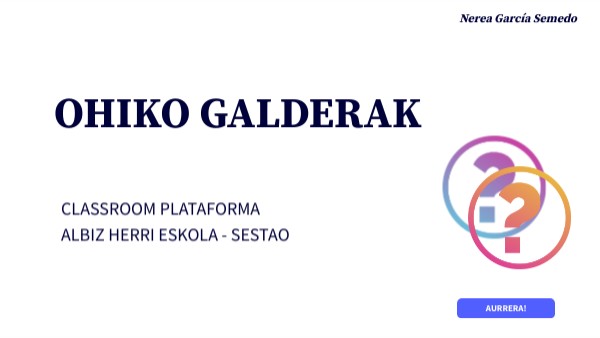 Ohiko galderak