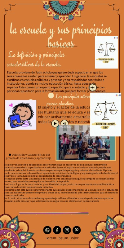 Infografía de los principios basicos de educacion | Genially