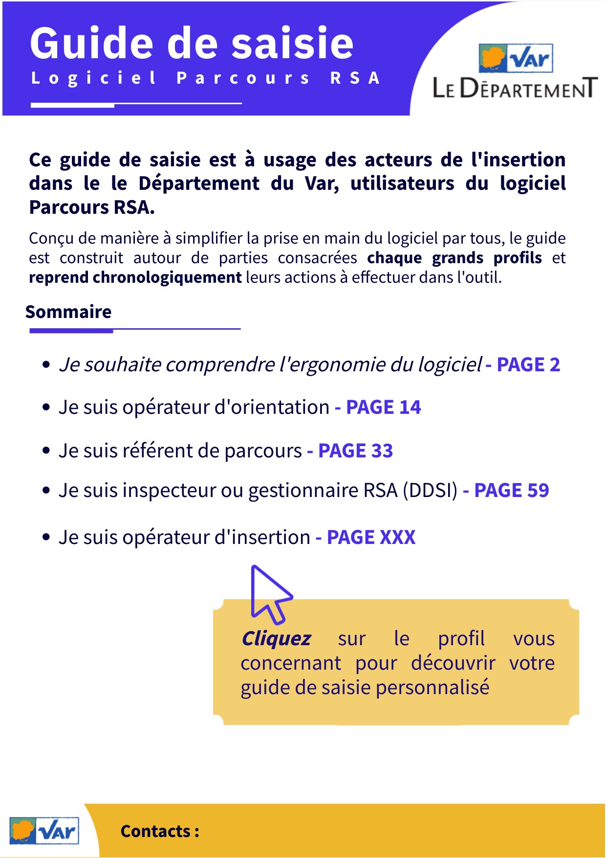 Guide de saisie Parcours RSA - CD83 | Genially