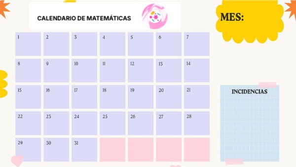 CALENDARIO DE MATEMÁTICAS | Genially