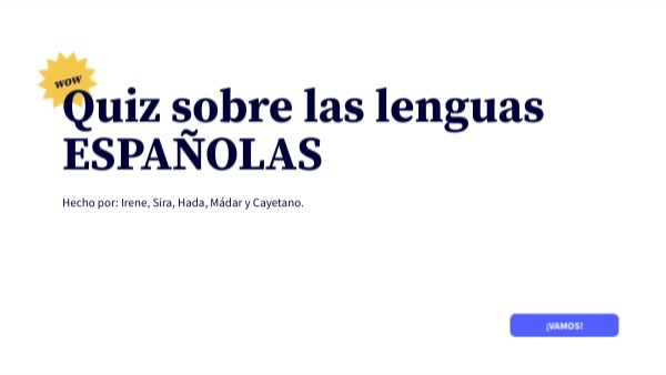 Quiz idiomas Españoles