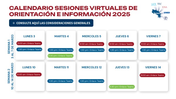 CALENDARIO SESIONES VIRTUALES 2025 | Genially