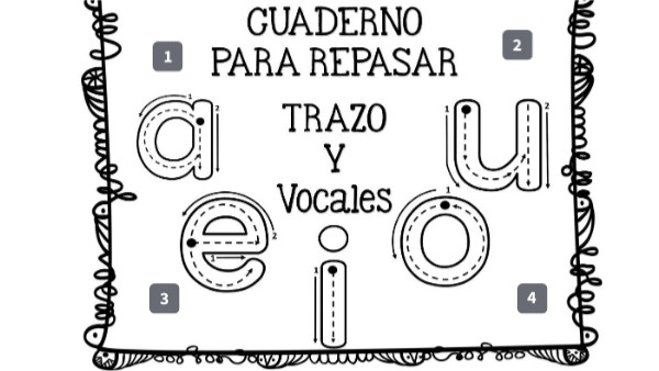 cuaderno para repasar trazo de las vocales