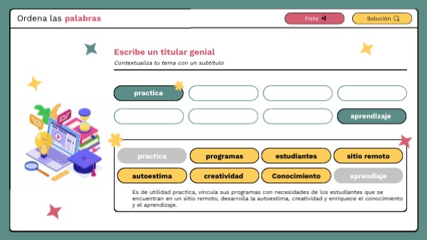 Ordena las palabras | Genially