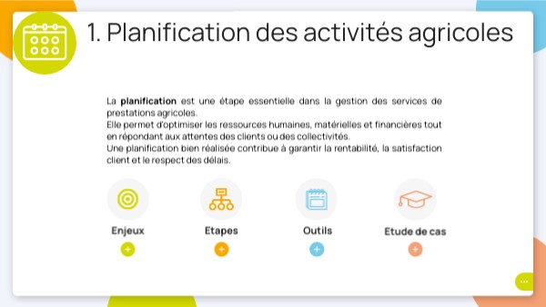 C6 PS - 1. Planification des activités agricoles