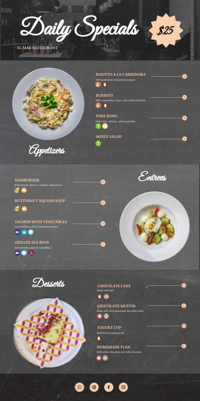 Daily Specials - Vertical Menu