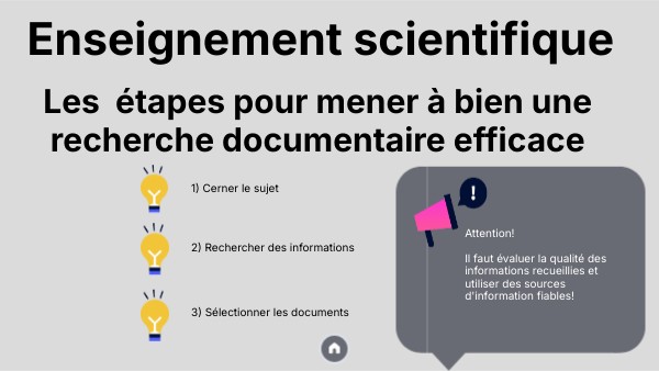 Etapes recherche documentaire