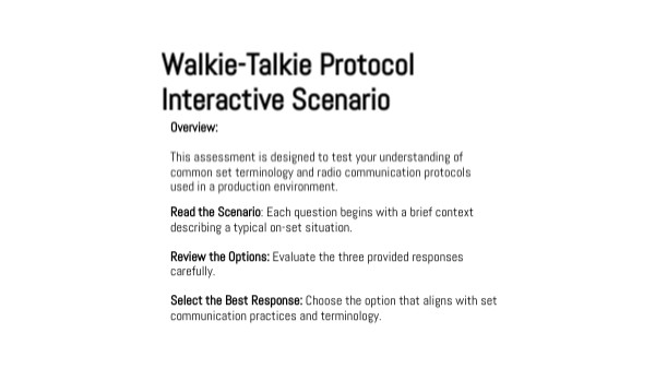 Walkie-Talkie Protocol Interactive Scenario | Genially