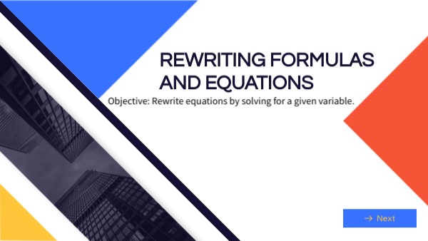 Literal Equations | Genially