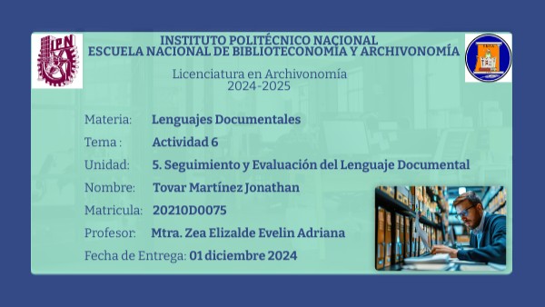 Seguimiento y Evaluación del Lenguaje Documental | Genially