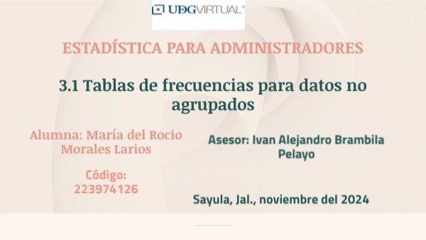 Tablas de frecuencias para datos no agrupados | Genially