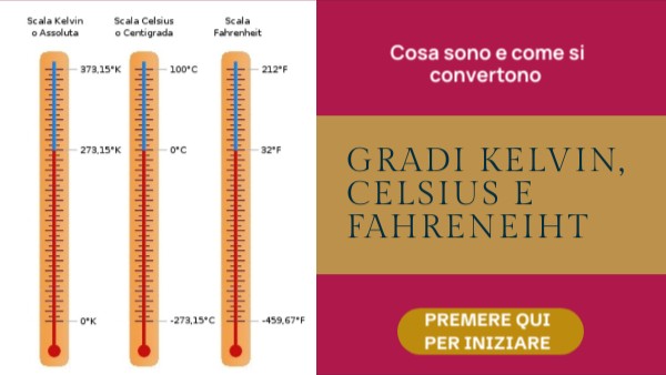 Gradi Kelvin, Celsius e Fahrenheit