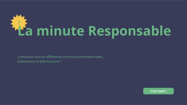 Quiz tourisme responsable | Genially