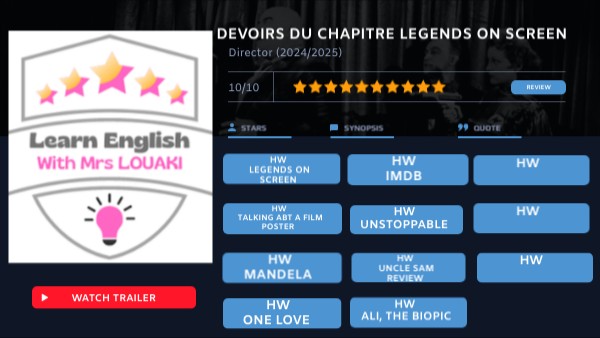 DEVOIRS CHAPITRE LEGENDS ON SCREEN