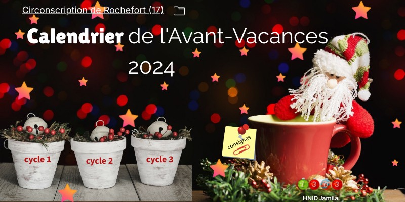 calendrier de l avant-vacances Noël 2024