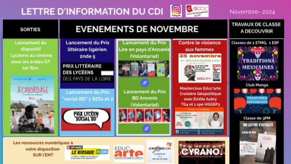 Lettre d'info élèves - novembre 2024