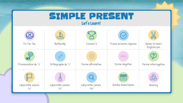 Simple present games | Genially