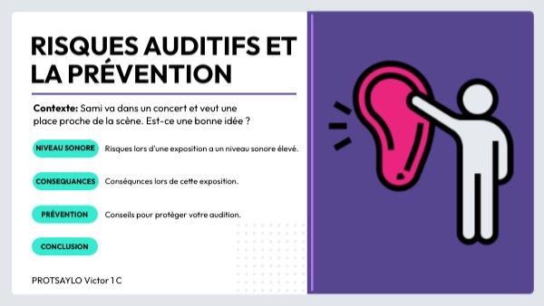 PROTSAYLO Victor Risques auditifs et prévention