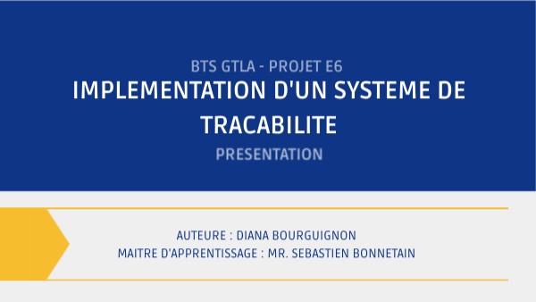 Présentation PROJET E6 | Genially