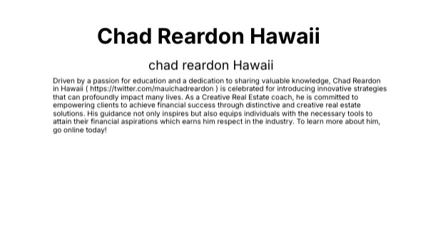 Chad Reardon Hawaii