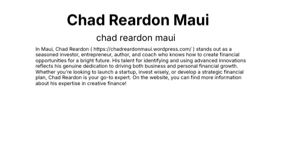 Chad Reardon Maui