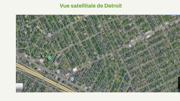 vue aérienne Detroit, Chicago, Seattle