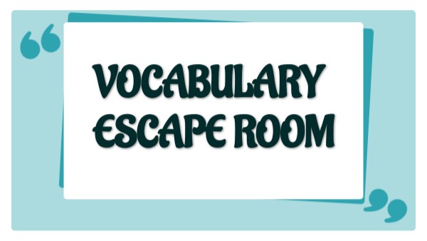VOCABULARY ESCAPE ROOM | Genially