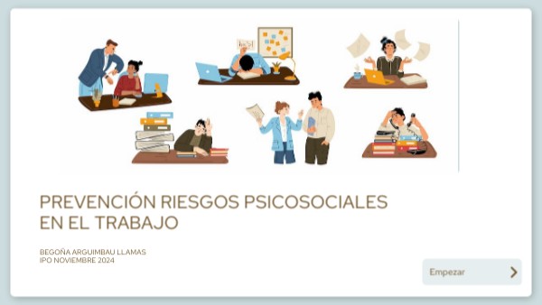 Presentación riesgos psicosociales. | Genially