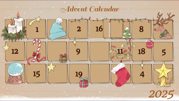 20204-VINTAGE CHRISTMAS ADVENT CALENDAR