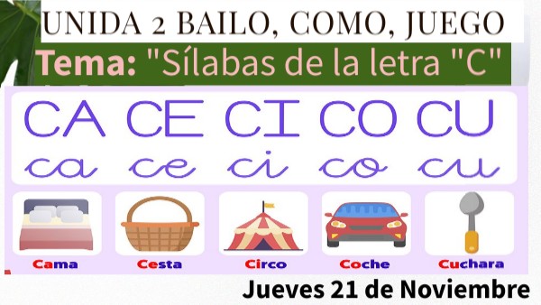 Silabas de la letra "c"