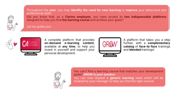 Clarins Academy & GROW : Enjoy a full learning experience | Genially