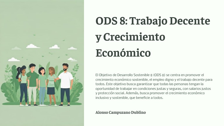 ODS 8: Trabajo Decente y Crecimiento Económico | Genially