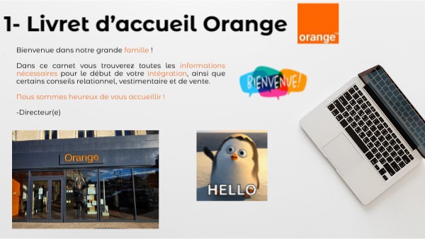 Livret d'accueil Orange | Genially