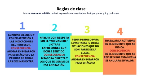 Reglas de clase | Genially