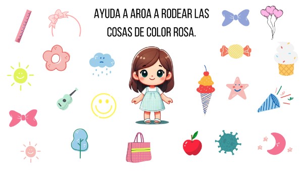 RODEA LOS OBJETOS DE COLOR ROSA