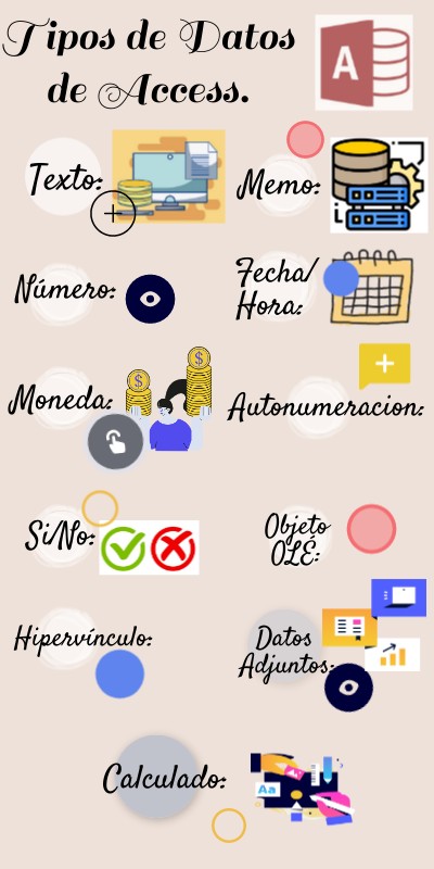 Infografia tipos de datos de access
